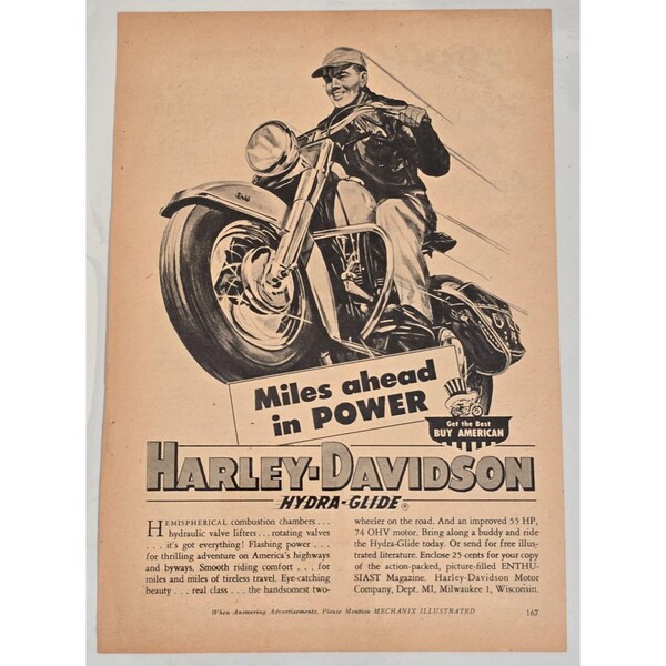 Harley Davidson Ad Poster - Etsy