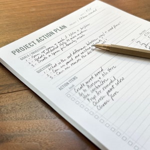 Project Planner Pad // Planning Notepad With Goals, Action Items ...