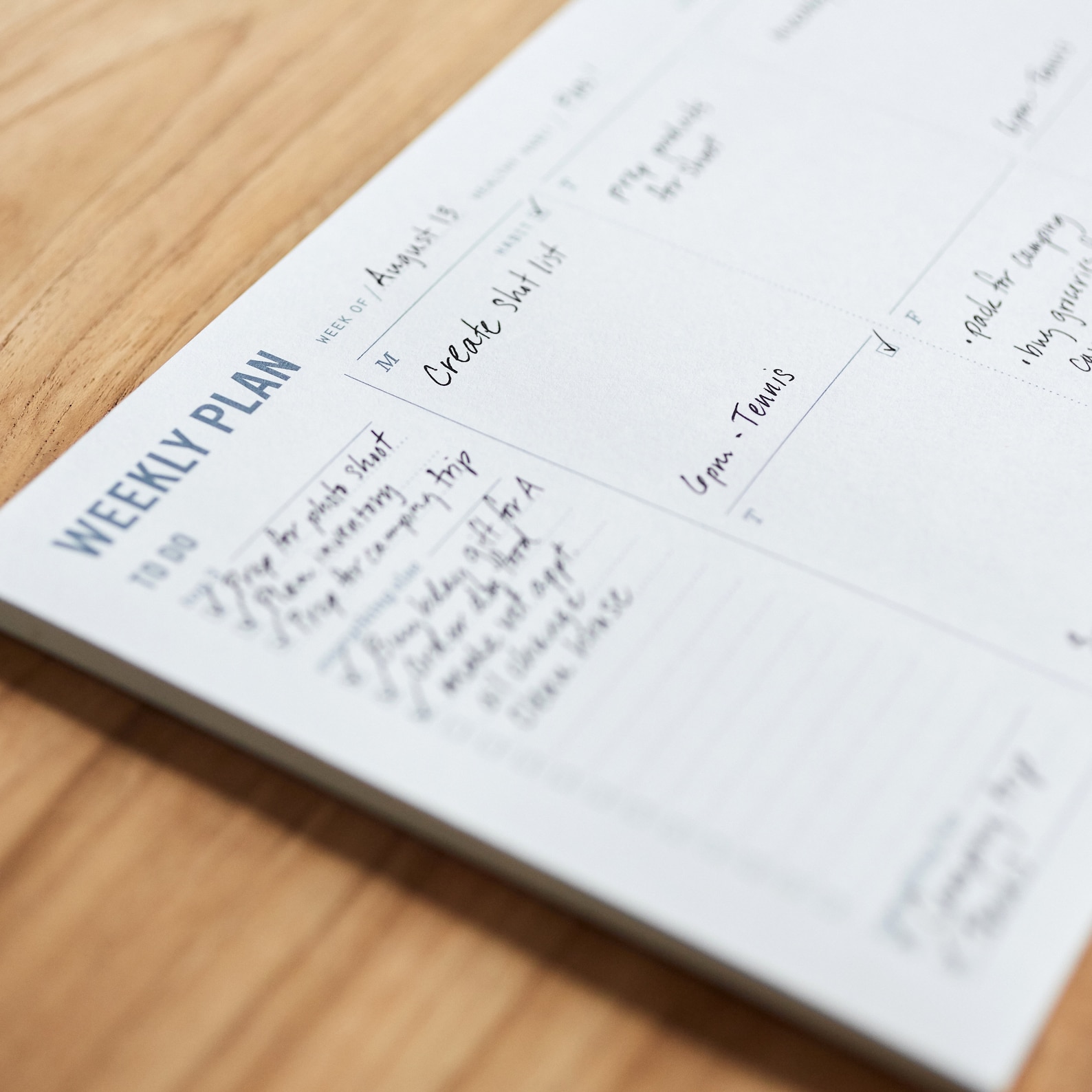 Weekly Planning Pad - Weekly Planner Notepad With to Do List, Daily ...