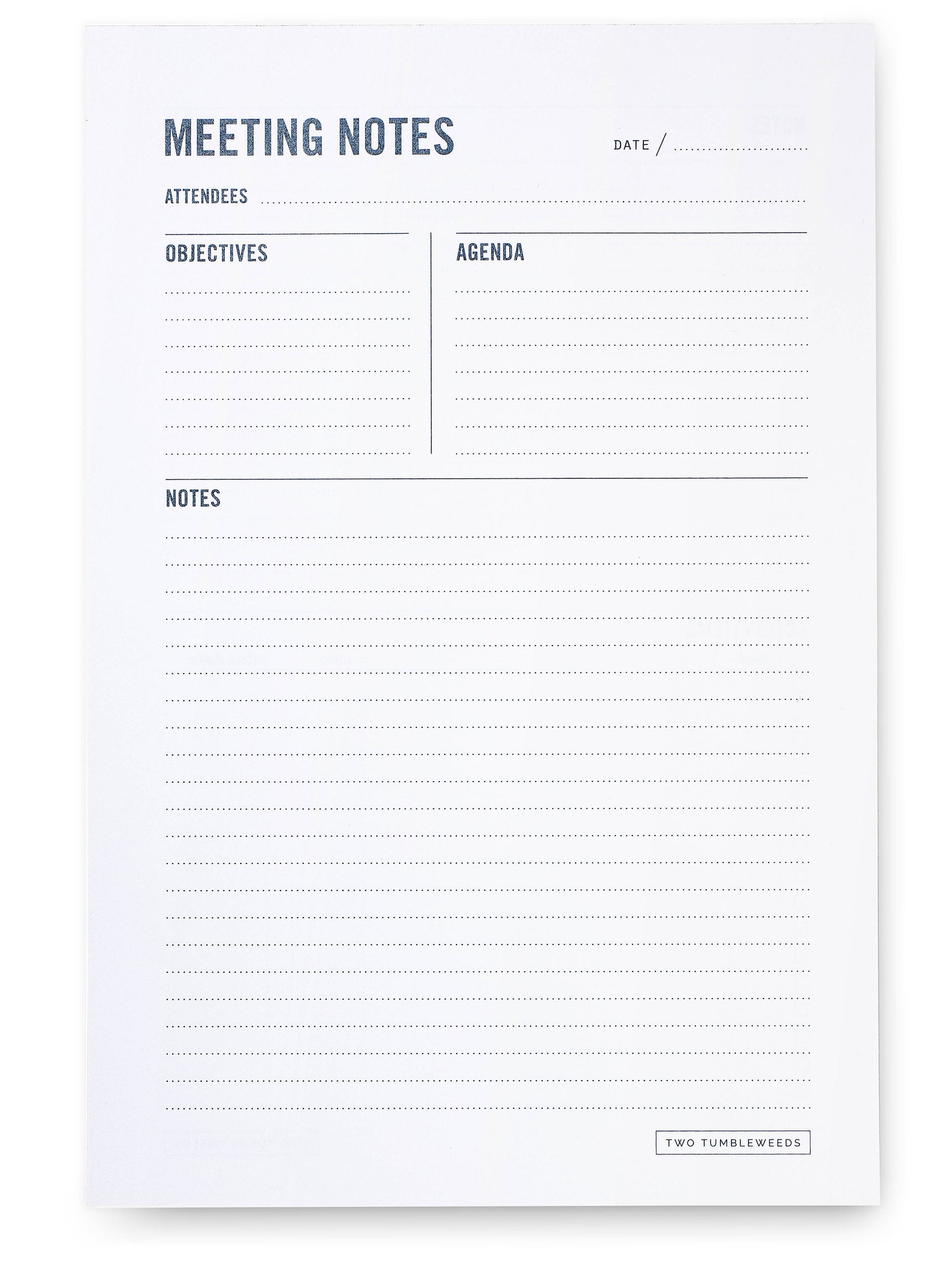 Meeting Notes Notepad With Agenda, Attendees, Notes, and Action Plan ...