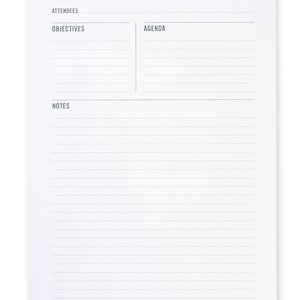 Meeting Notes Notepad With Agenda, Attendees, Notes, and Action Plan ...