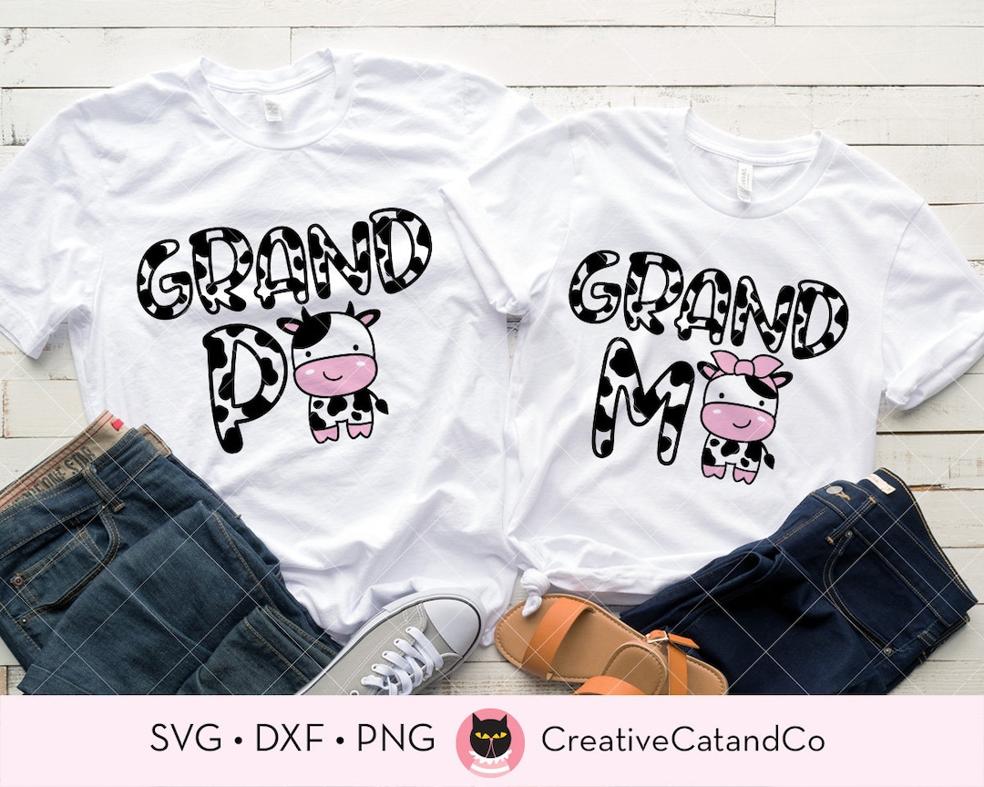 Grandma Cow Svg, Grandpa Cow Svg, Png, Cute Cow Family Cartoon, Cow ...