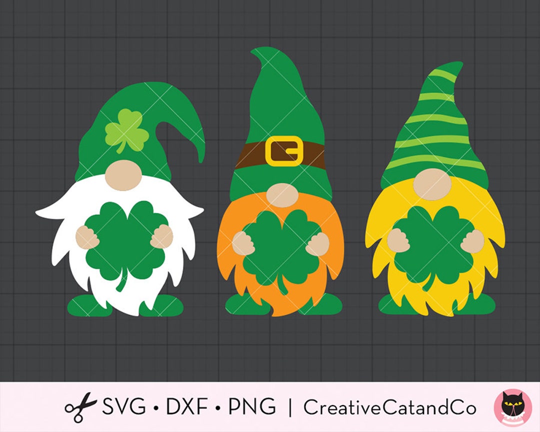 St Patricks Day Gnomes SVG Irish Gnomes With Shamrock - Etsy