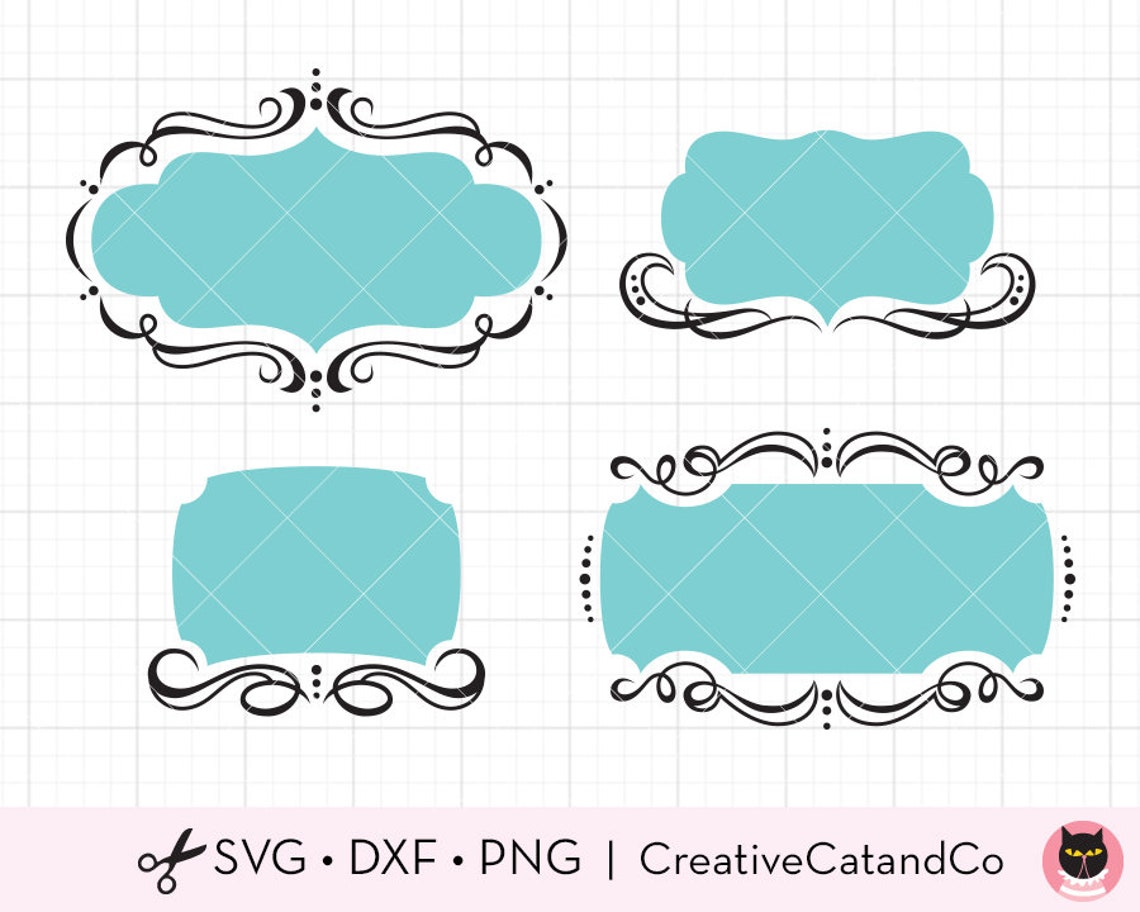 Bordure SVG Frame Border SVG DXF Flourish Frame Border svg | Etsy France