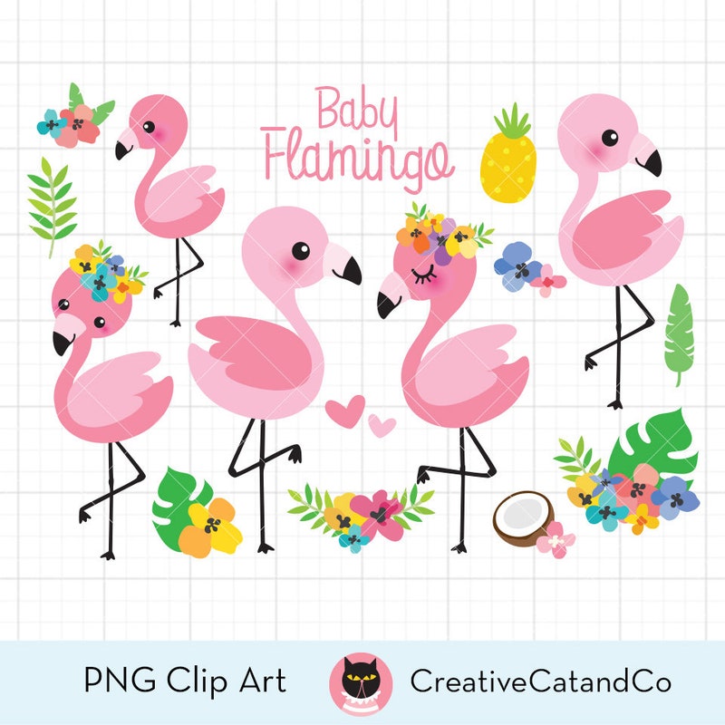 Flamingo Clipart - Etsy