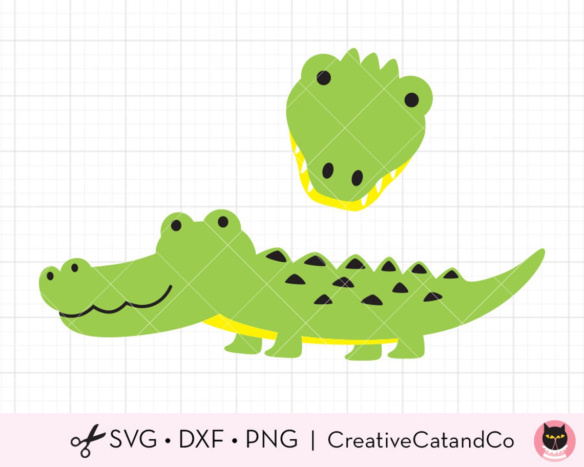 Crocodile SVG DXF Alligator SVG Dxf for Cricut Silhouette Cute - Etsy