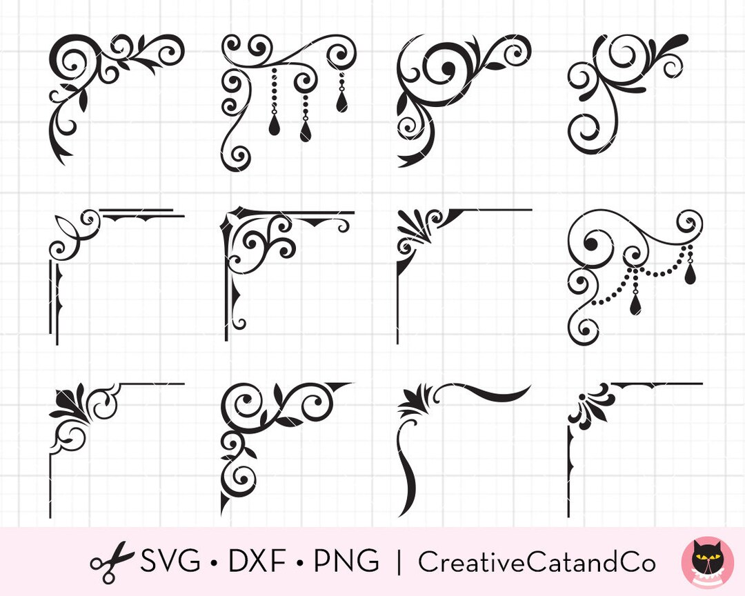 Corner Frame SVG Bundle, Decorative Corner Frame Svg, Page Corner ...