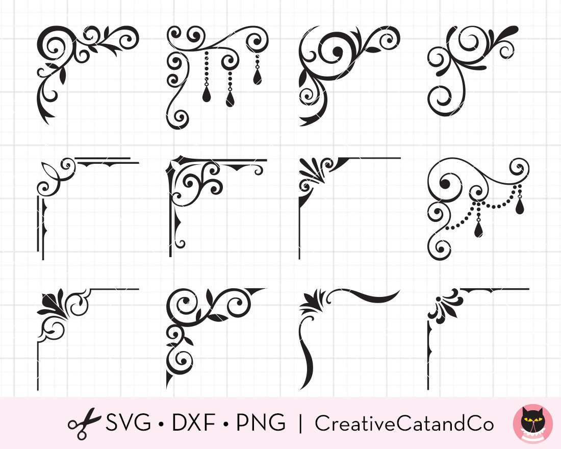 Corner Frame Svg Bundle Decorative Corner Frame Svg Page Etsy Canada