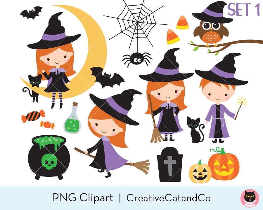 Evil Halloween Witches Clipart