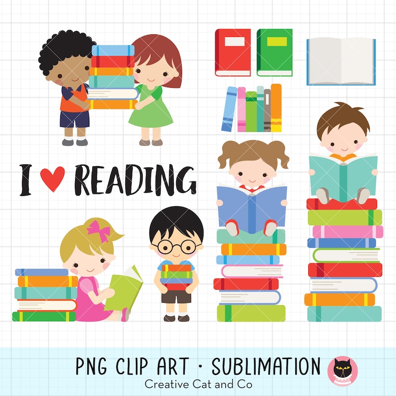 Kids Reading Books PNG Clipart, Children Holding Books, Little Reader ...