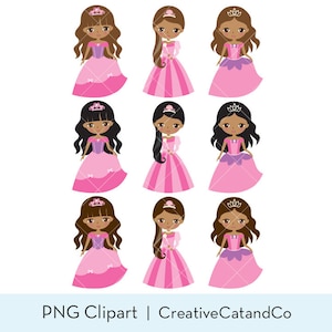 Black Princess Clip Art African American Dark Skin Little Fairytale ...