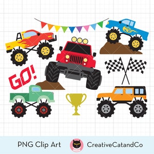 Monster Truck Clipart Big Truck Clip Art Car Racing Clipart Truck Set ...