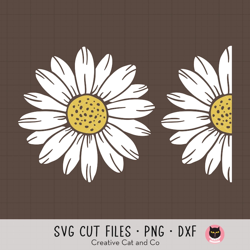 Half Daisy Svg - Etsy