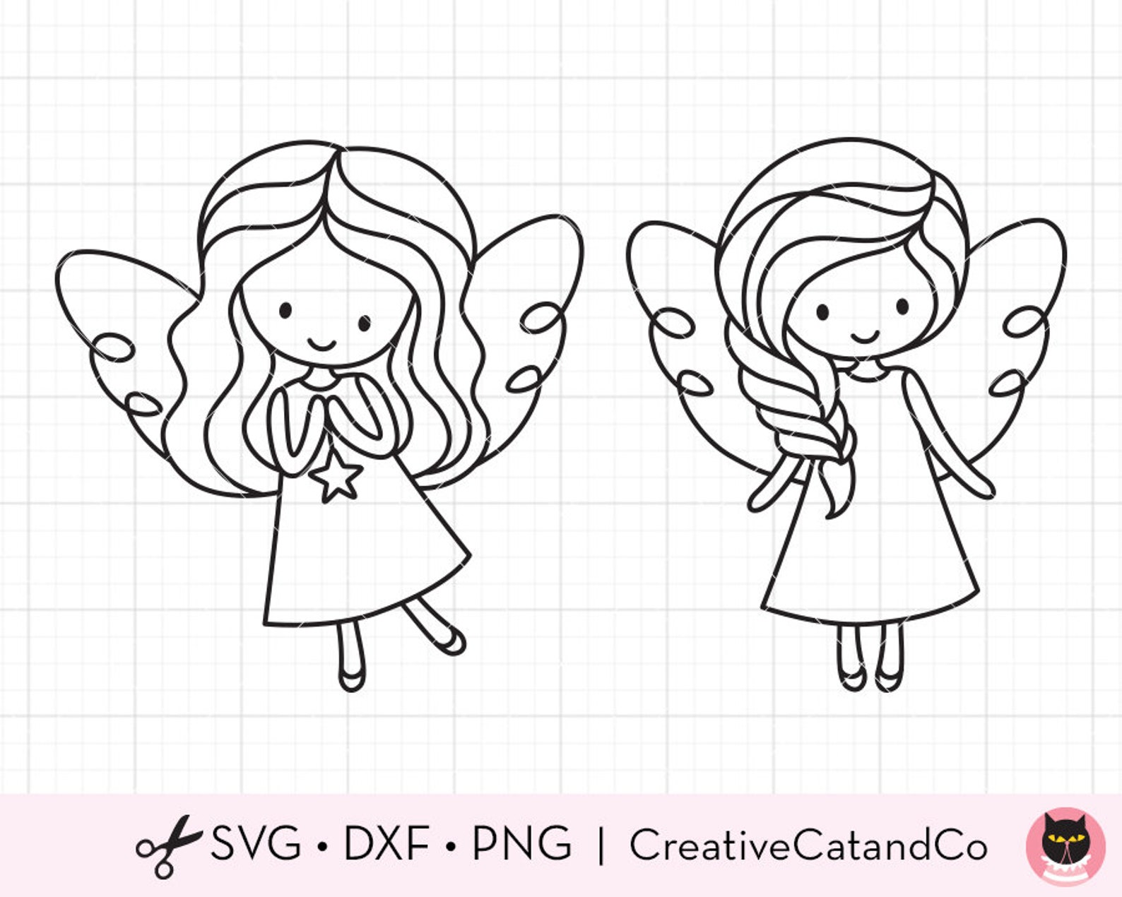 Cute Angel SVG DXF Files for Cricut and Silhouette Cuttable - Etsy