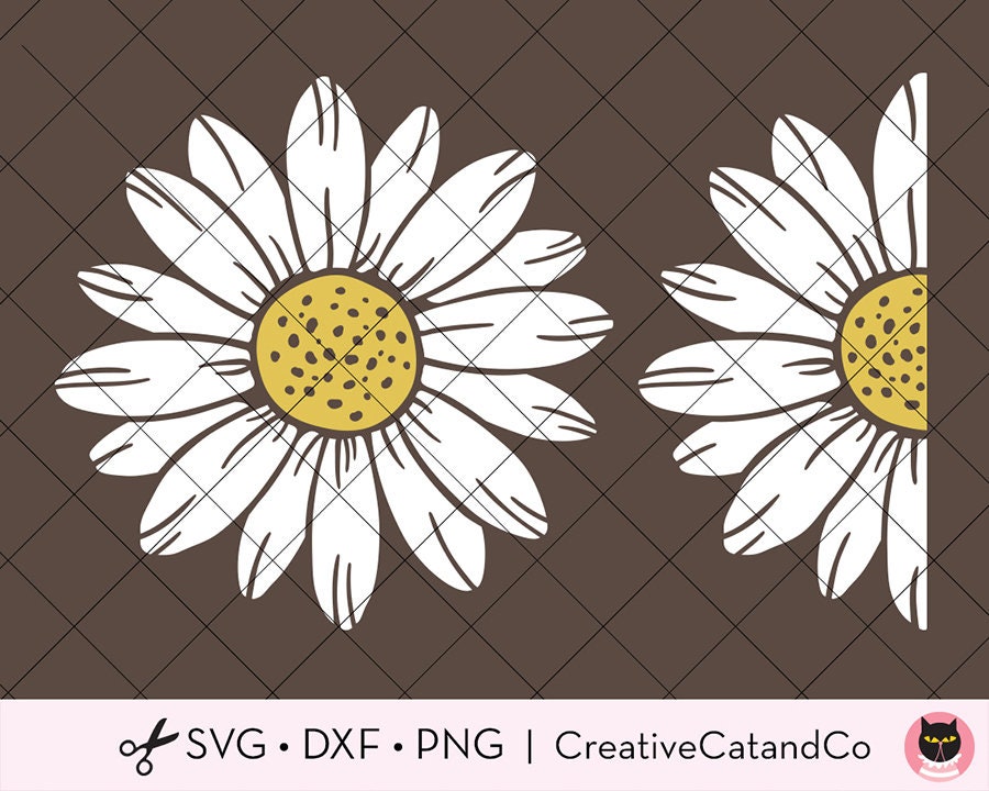 Daisy SVG Full and Split Half Daisy Flower Svg Dxf Cut Files | Etsy