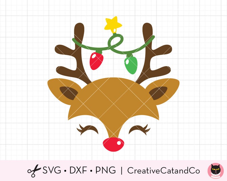 Cara de reno SVG DXF Vacaciones de Navidad Cara de reno con - Etsy España