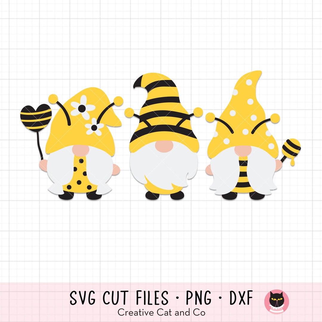 Bumble Bee Gnomes SVG PNG, Cute Honey Bee Clipart, Pollinator-friendly ...