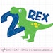 Two Rex SVG Two Rex Boy Birthday Dinosaur Svg Clipart 2nd - Etsy