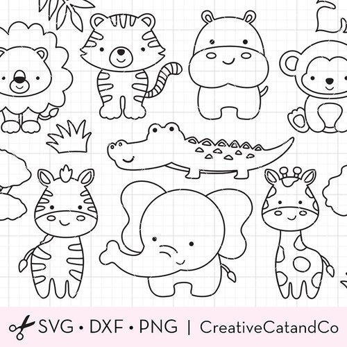 Jungle Animals Outline