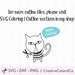 Cat Unicorn Coloring SVG Clipart Caticorn Outline Line Art for Coloring ...