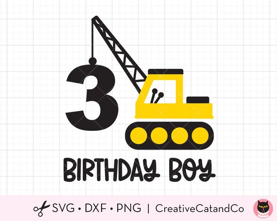 3rd Birthday Boy Svg Construction Birthday Shirt Design 3 - Etsy