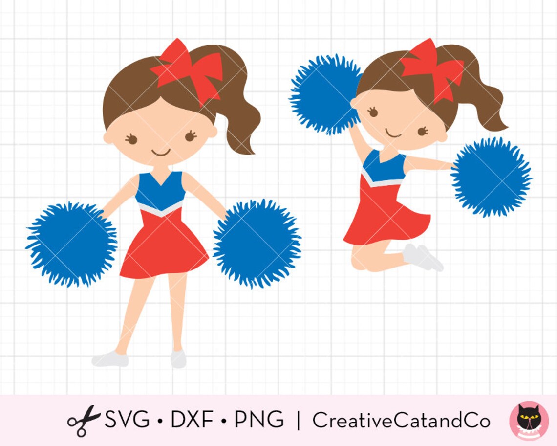 Cheerleader SVG DXF Cute Cheer Girl Svg Dxf Cut File for - Etsy
