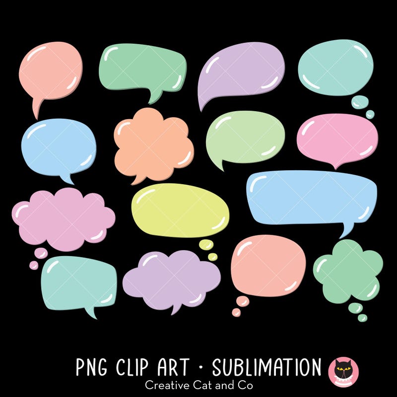 Pastel Speech Bubbles - Etsy