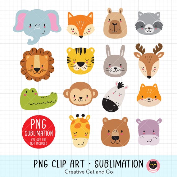 Wild Animal Faces Clipart