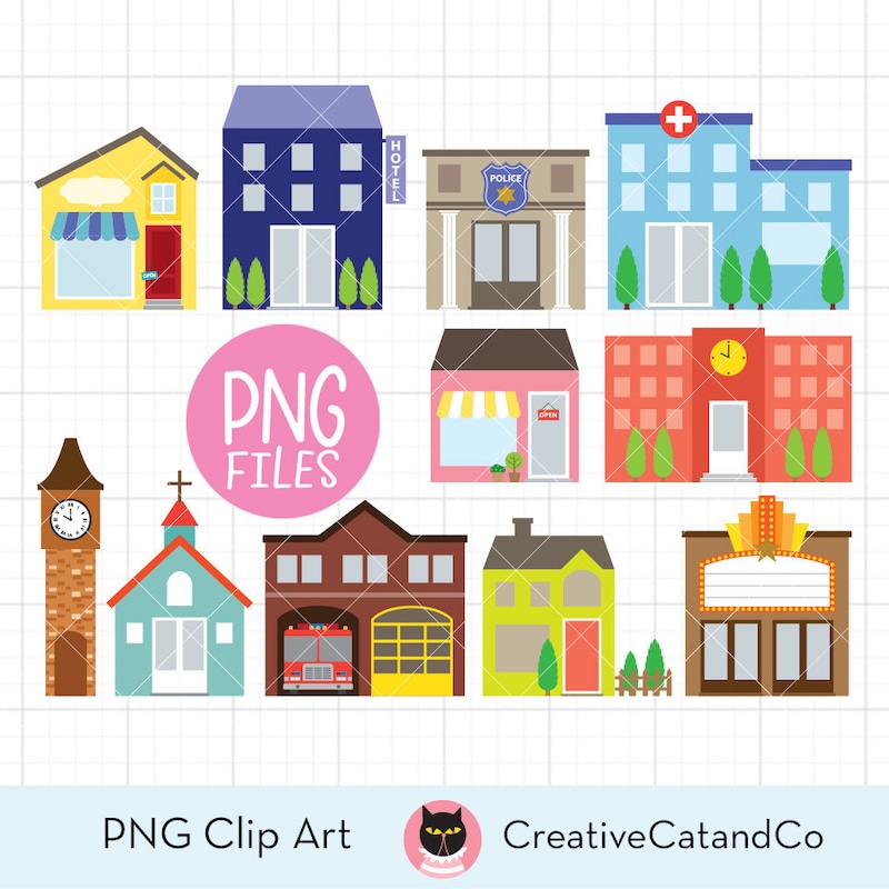 Building Clip Art - Etsy