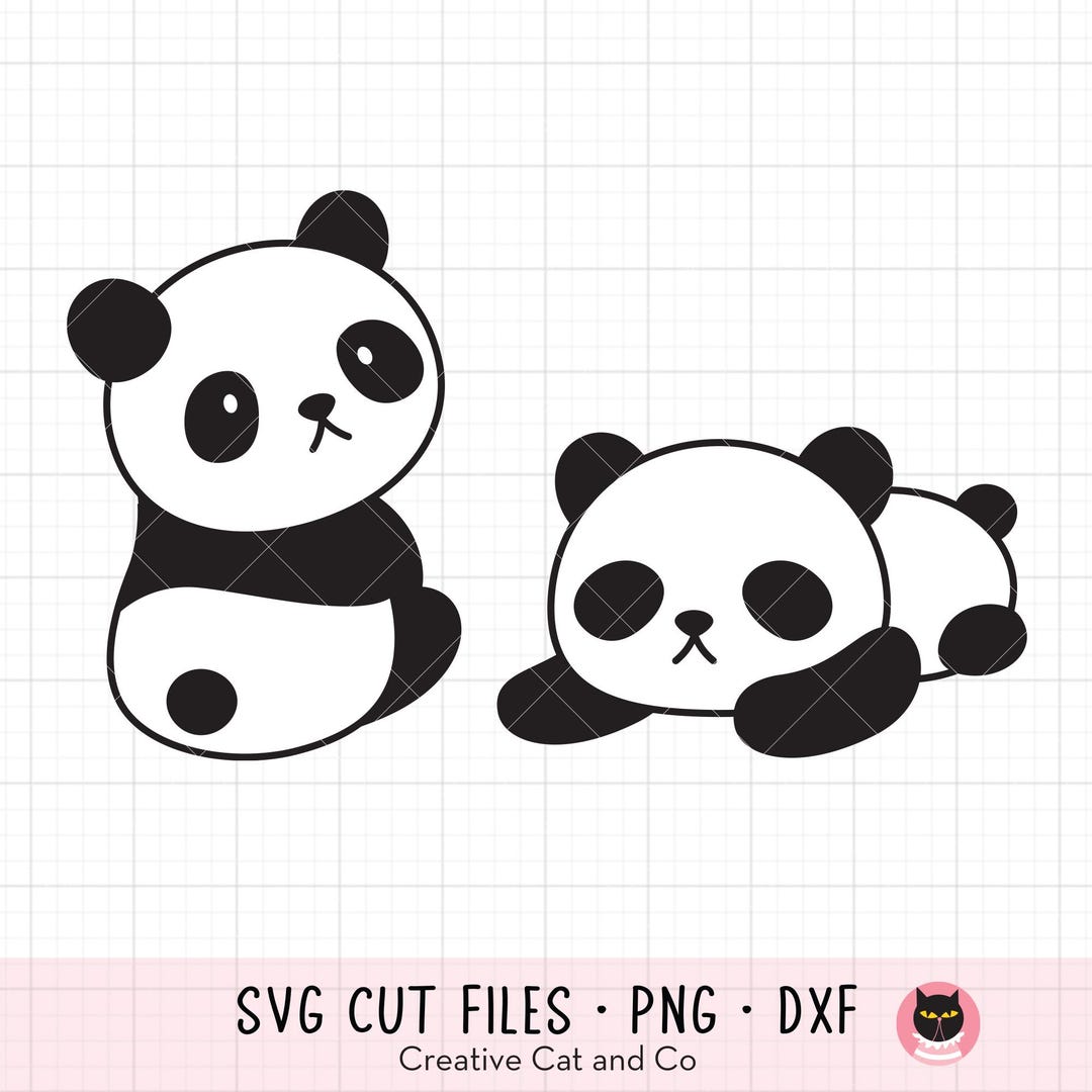 Cuttable Baby Panda SVG DXF, Cute Sleeping Lazy Panda Svg Dxf File for ...
