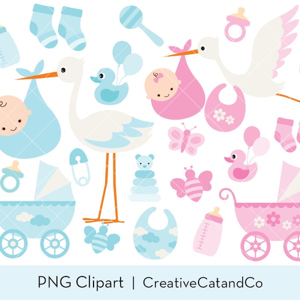 Stork Clipart - Etsy