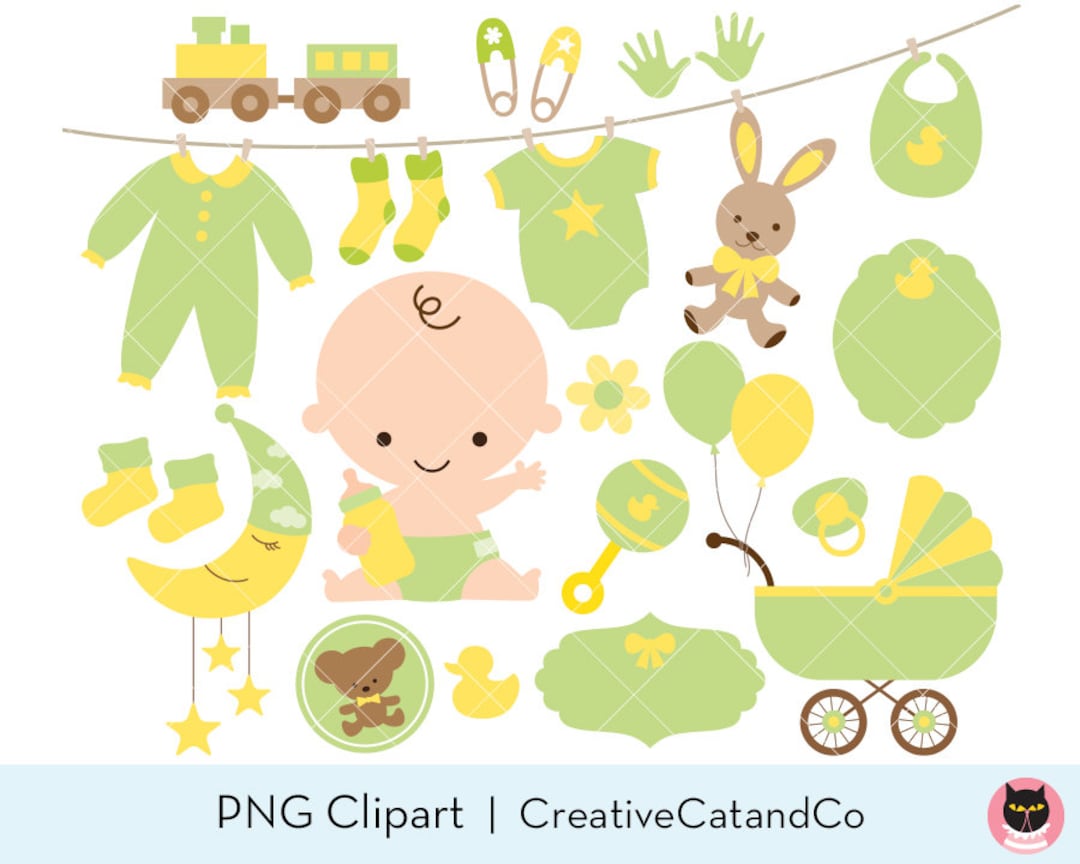 Green Baby Stroller Clipart