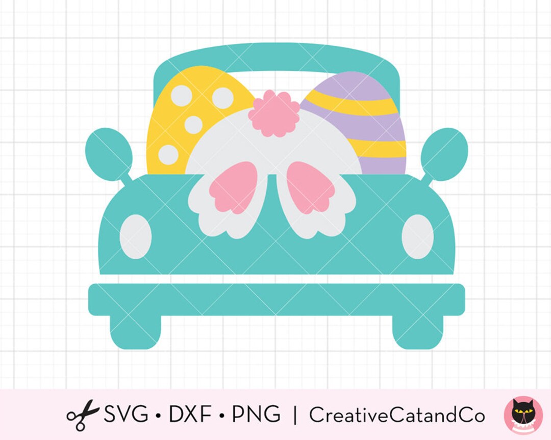 Easter Truck SVG, Truck With Easter Bunny and Easter Eggs Bunny on ...