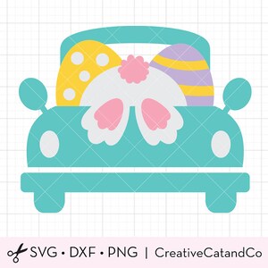 Easter Truck SVG, Truck With Easter Bunny and Easter Eggs Bunny on ...