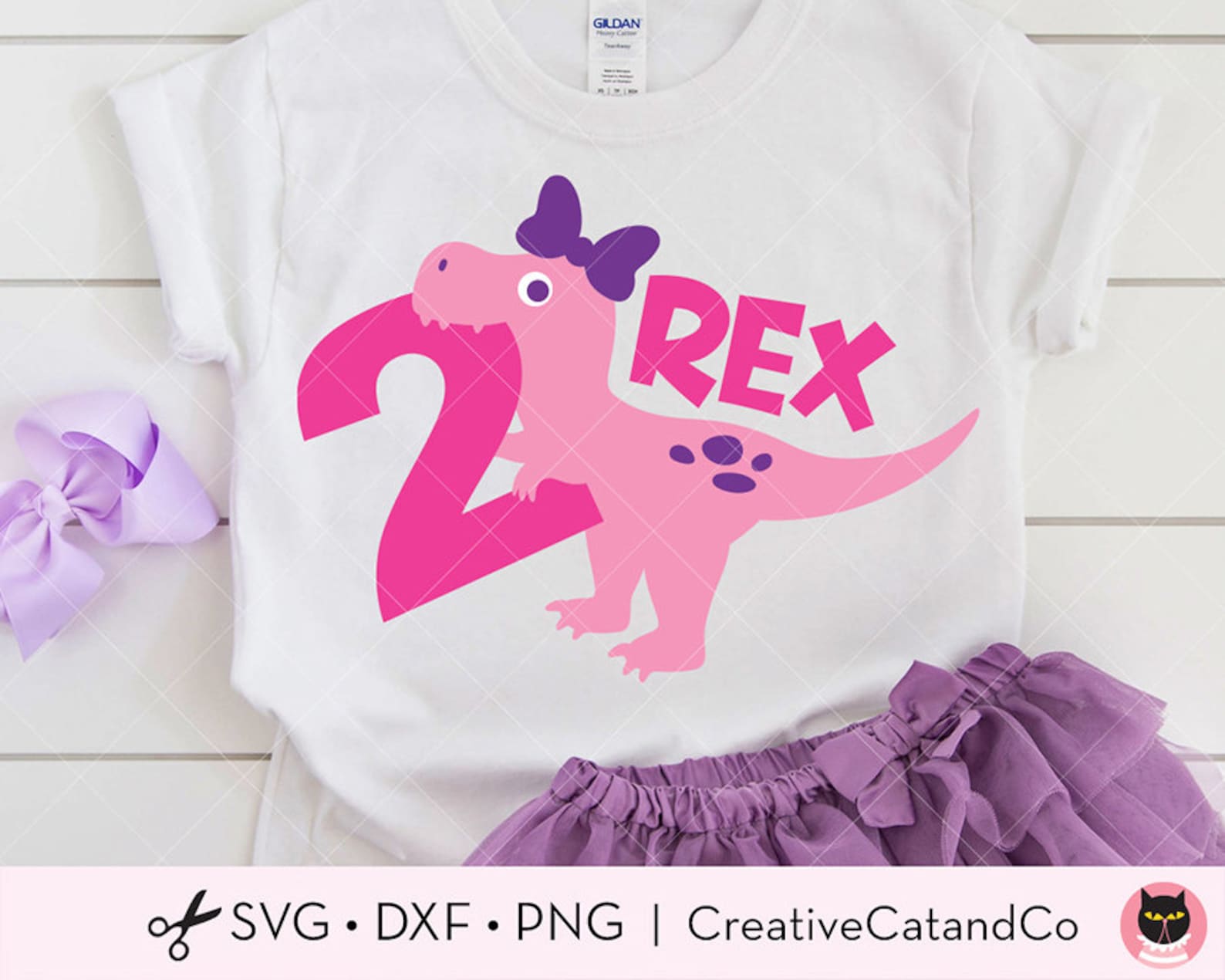 2 Rex SVG Girl Two Rex Dinosaur Birthday Svg Clipart 2nd - Etsy