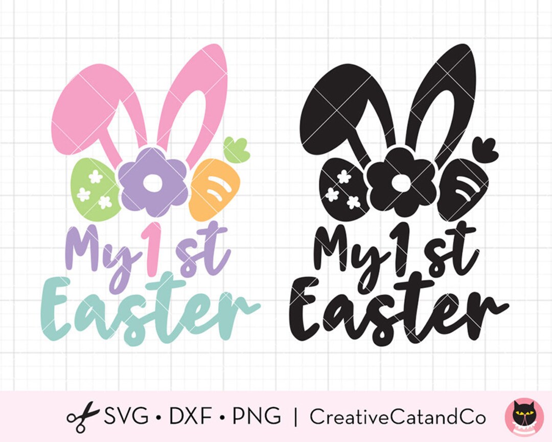 My First Easter SVG Girl Easter Bunny Rabbit Ears With Easter Egg ...