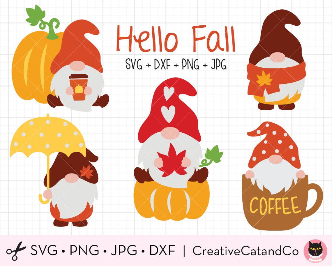 Fall Gnomes Bundle Svg Png Jpg Clipart Autumn Gnome With - Etsy