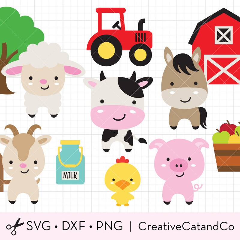 Cute Farm Animals Svg - Etsy