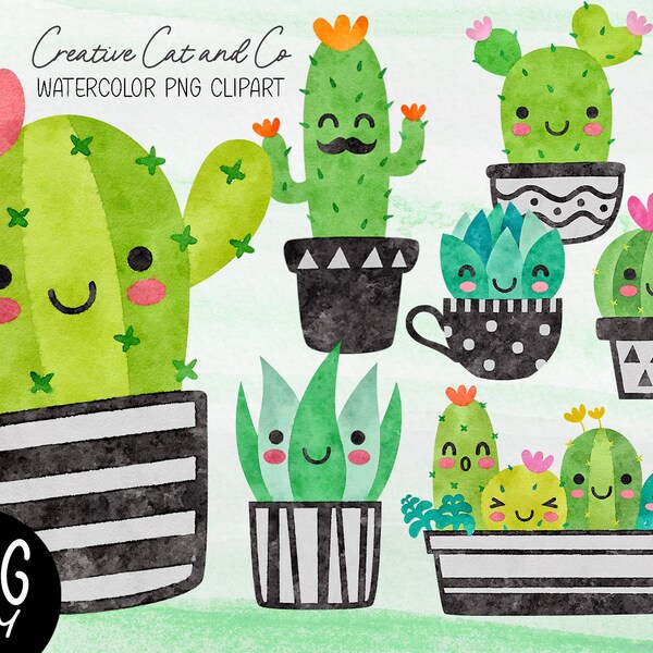 Cactus Watercolor - Etsy