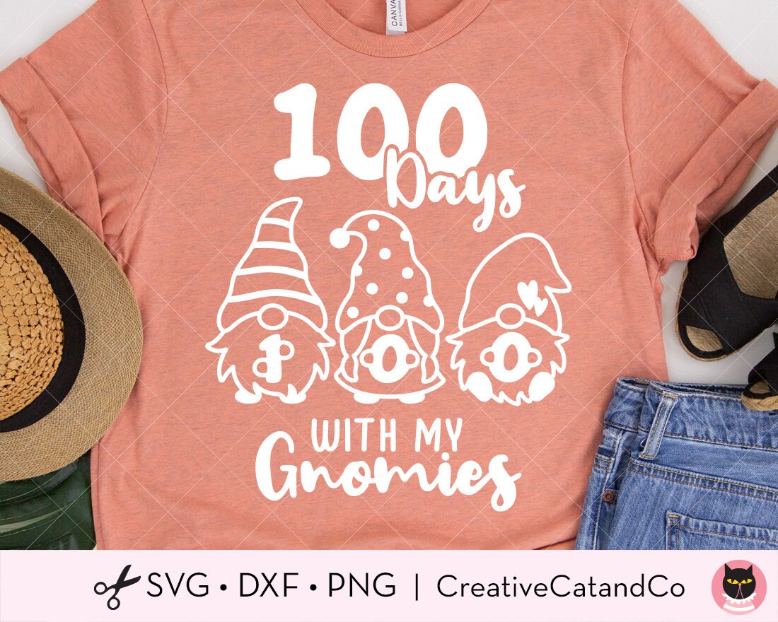 100 Days of School With Gnomies Svg Png Gnome 100 Days of - Etsy