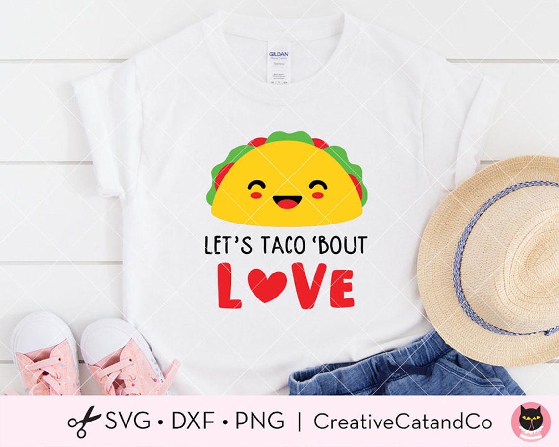 Lets Taco Bout Love SVG Cute Funny Kid Valentines Day Happy - Etsy