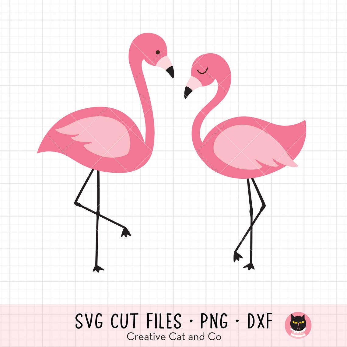 Flamingo Bird SVG PNG DXF Cut Files | Two Standing Flamingos | Cricut ...