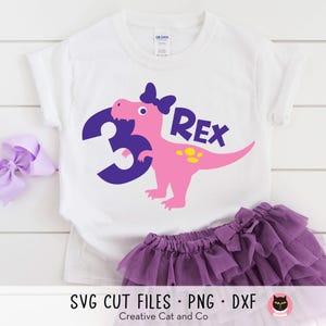 3 Rex Svg Png, Girl Three Rex Dinosaur Svg, Girl 3rd Birthday Svg ...