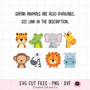 Woodland Animal Faces SVG PNG DXF Clipart Bundle | Cute Deer, Panda ...