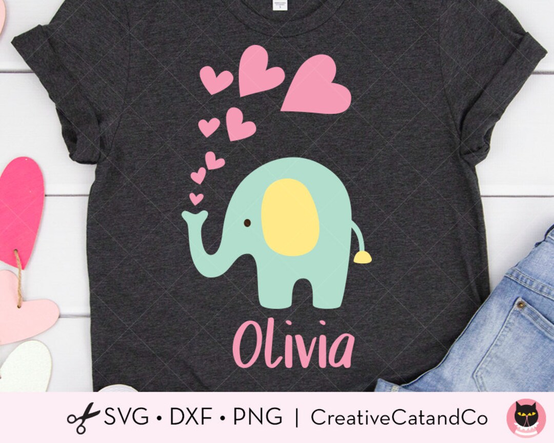 Elephant Valentine Heart SVG Files for Cricut or Silhouette - Etsy