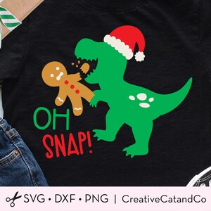 Christmas T Rex Dinosaur Svg Oh Snap Gingerbread Man Funny - Etsy