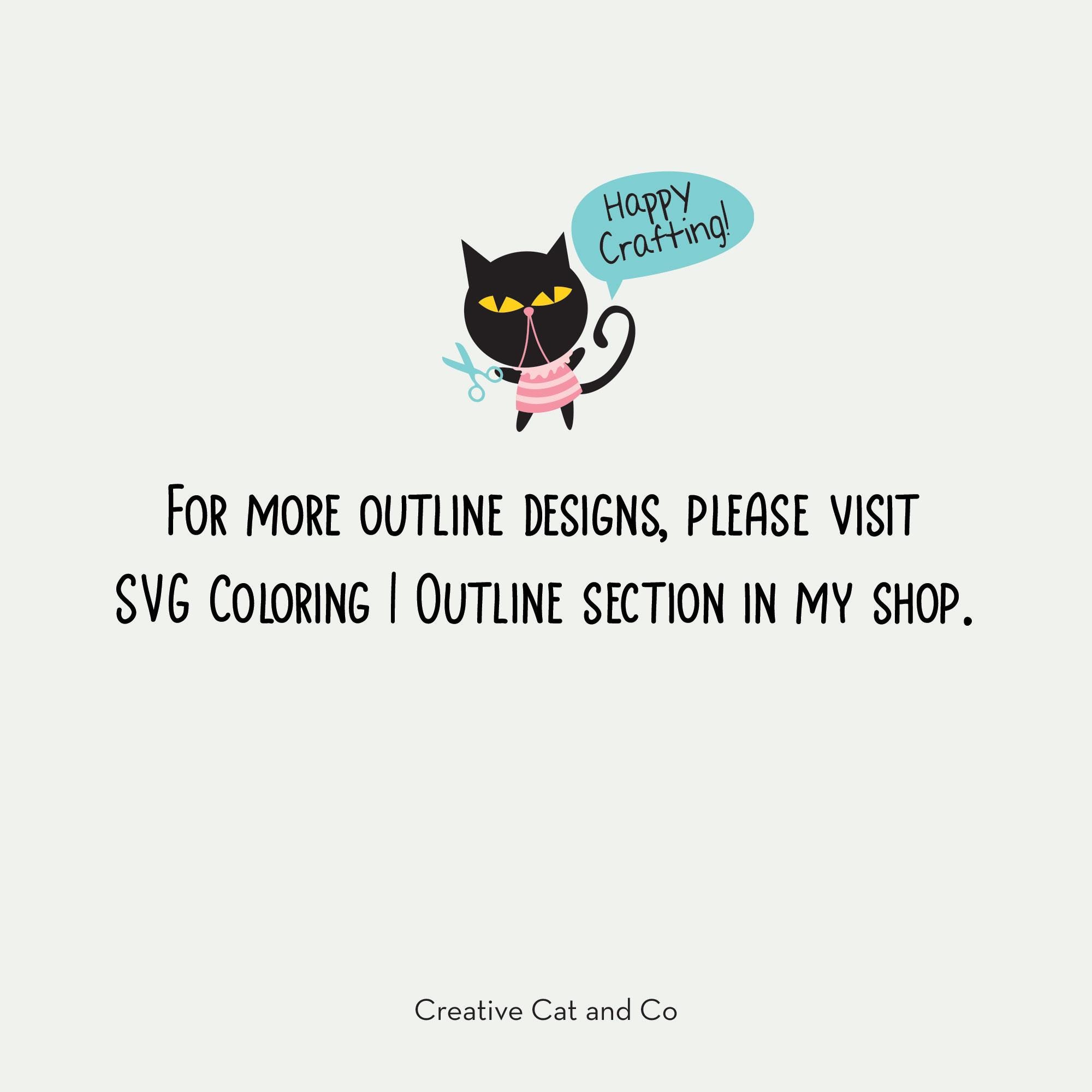 Cat Unicorn Coloring SVG PNG Clipart Caticorn Outline Line Art for ...