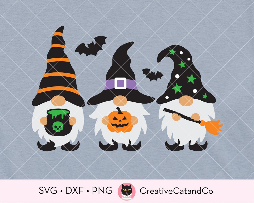 Halloween Gnomes Svg, Png, Wizard Gnomes Svg, Three Gnomes With ...