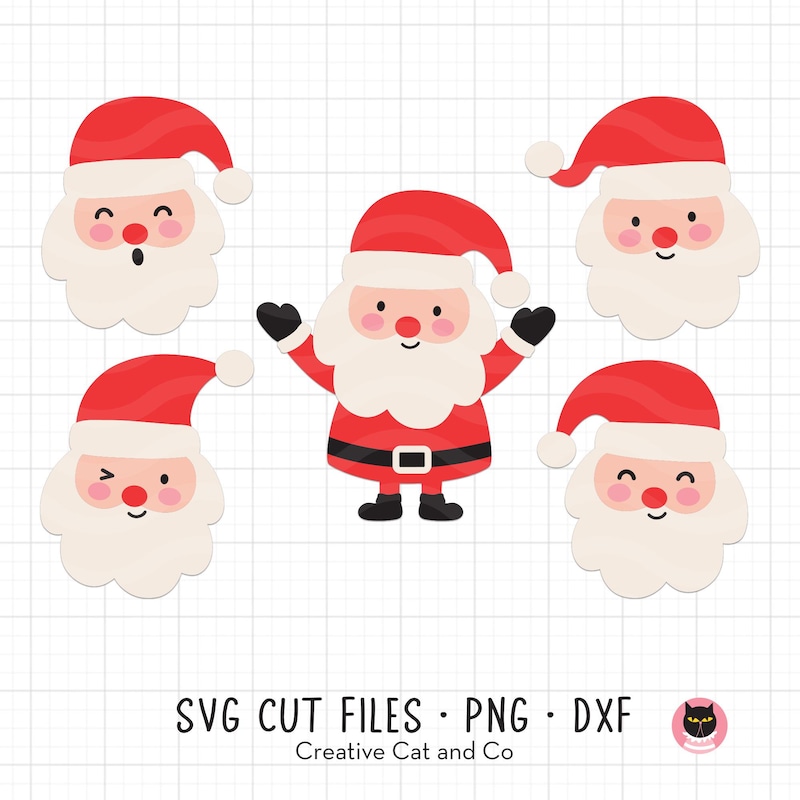 Santa Face Svg - Etsy