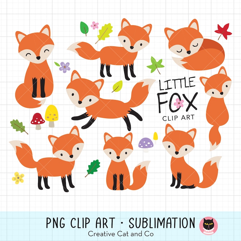 Fox Clipart - Etsy